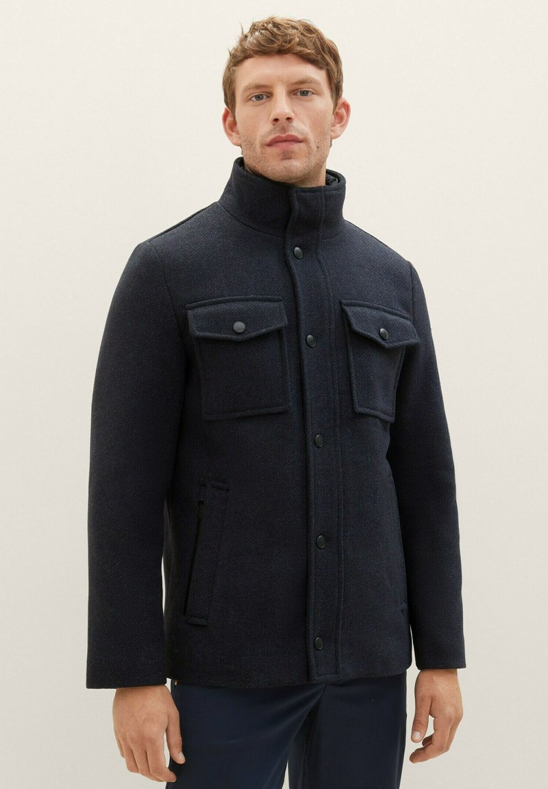 TOM TAILOR Winter jacket - navy blue structure/dark blue - Zalando