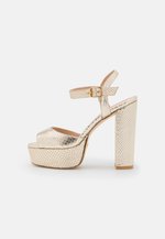 Stuart Weitzman RYDER PLATFORM - High heeled sandals - platino/gold ...