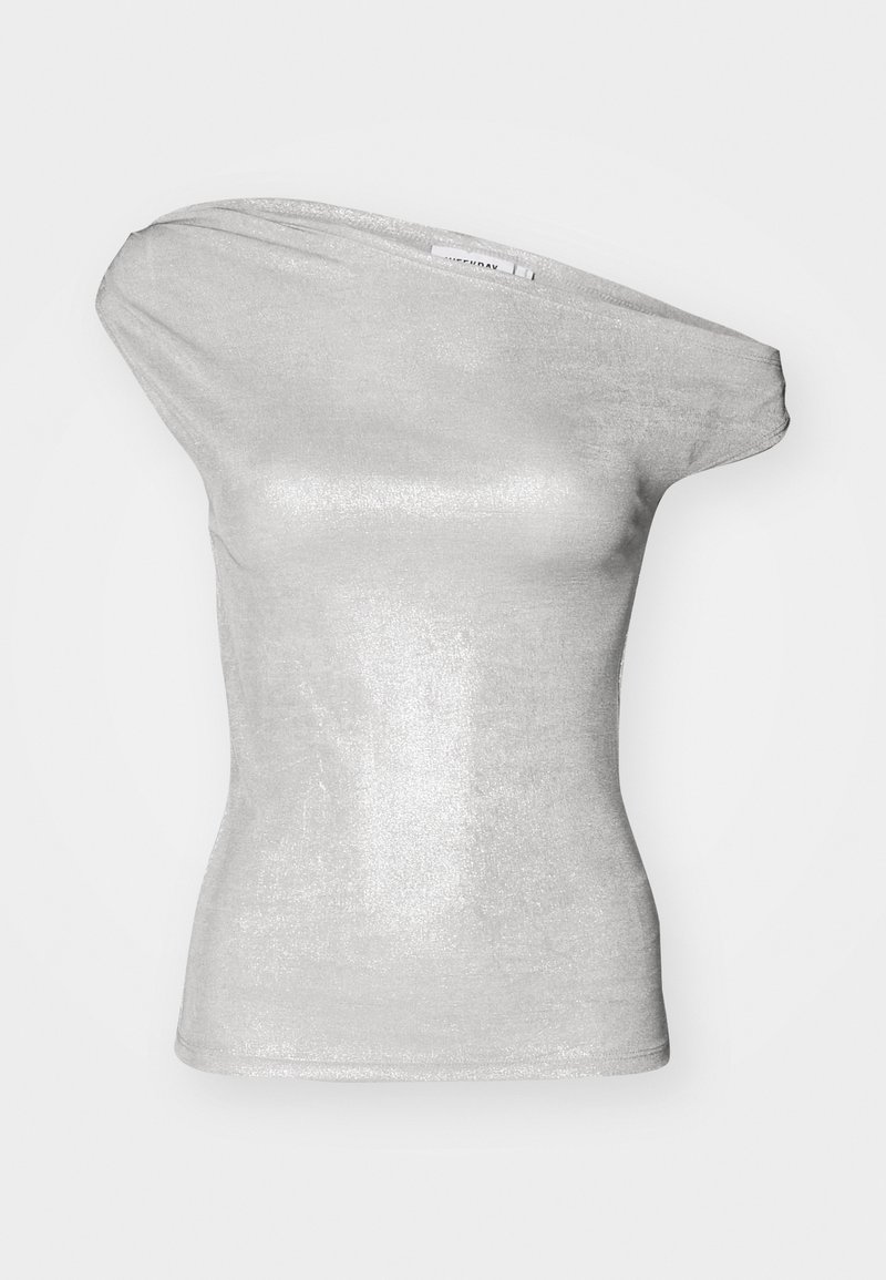 Weekday SHIMMER DRAPE - T-Shirt print - silver/silberfarben - Zalando