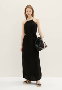 TOM TAILOR DENIM AMERICAN NECKLINE MAXI DRESS - Maxikleid - deep black ...