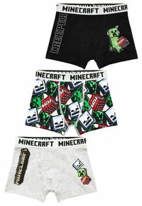 Next MINECRAFT TRUNKS 3 PACK - Shorty - black grey red/noir - ZALANDO.FR