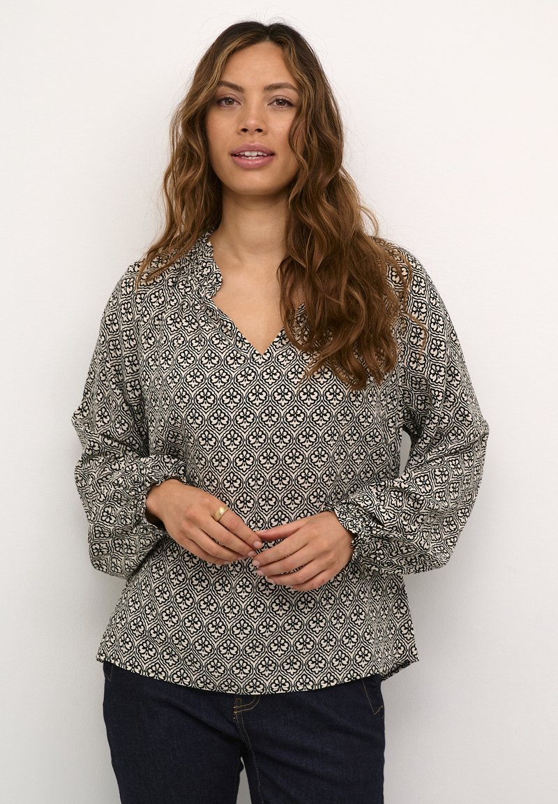 Culture SAFI BELLO - Blouse - black graphic/black - Zalando.ie