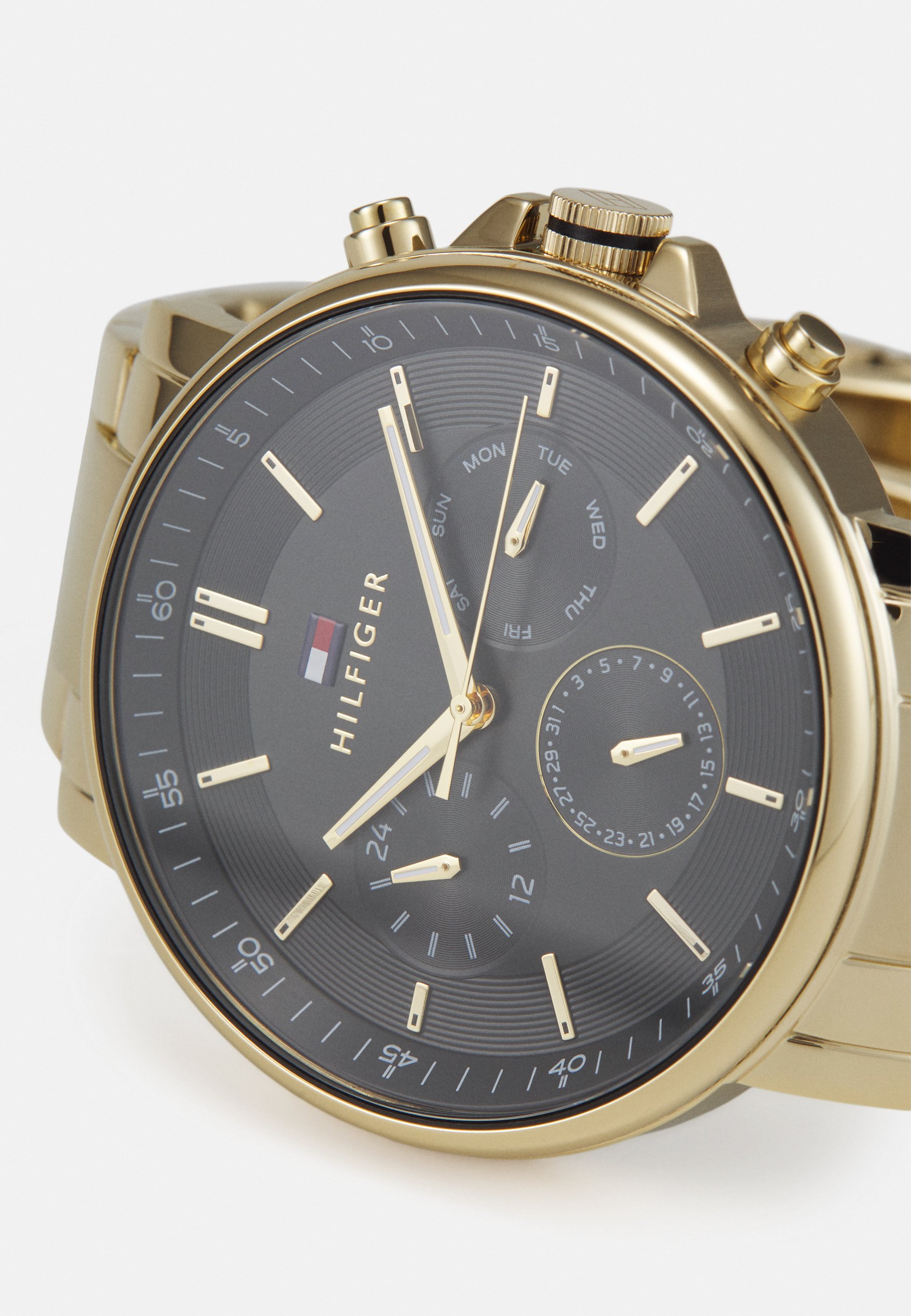 Tommy Hilfiger Uhr gold coloured black goldfarben Zalando
