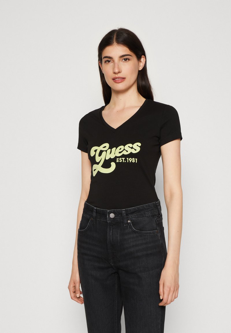 Guess LOGO TEE - Camiseta estampada - jet black/negro - Zalando.es