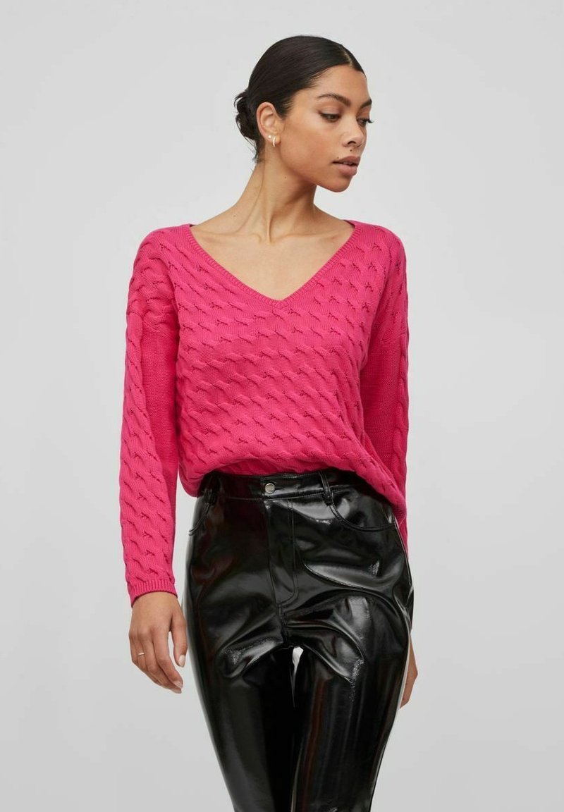 VILA Strickpullover - pink yarrow/pink - Zalando.de