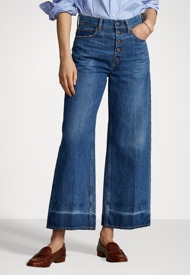 Polo Ralph Lauren HIGH RISE WIDE CROP STRAIGHT - Flared jeans - georgia ...