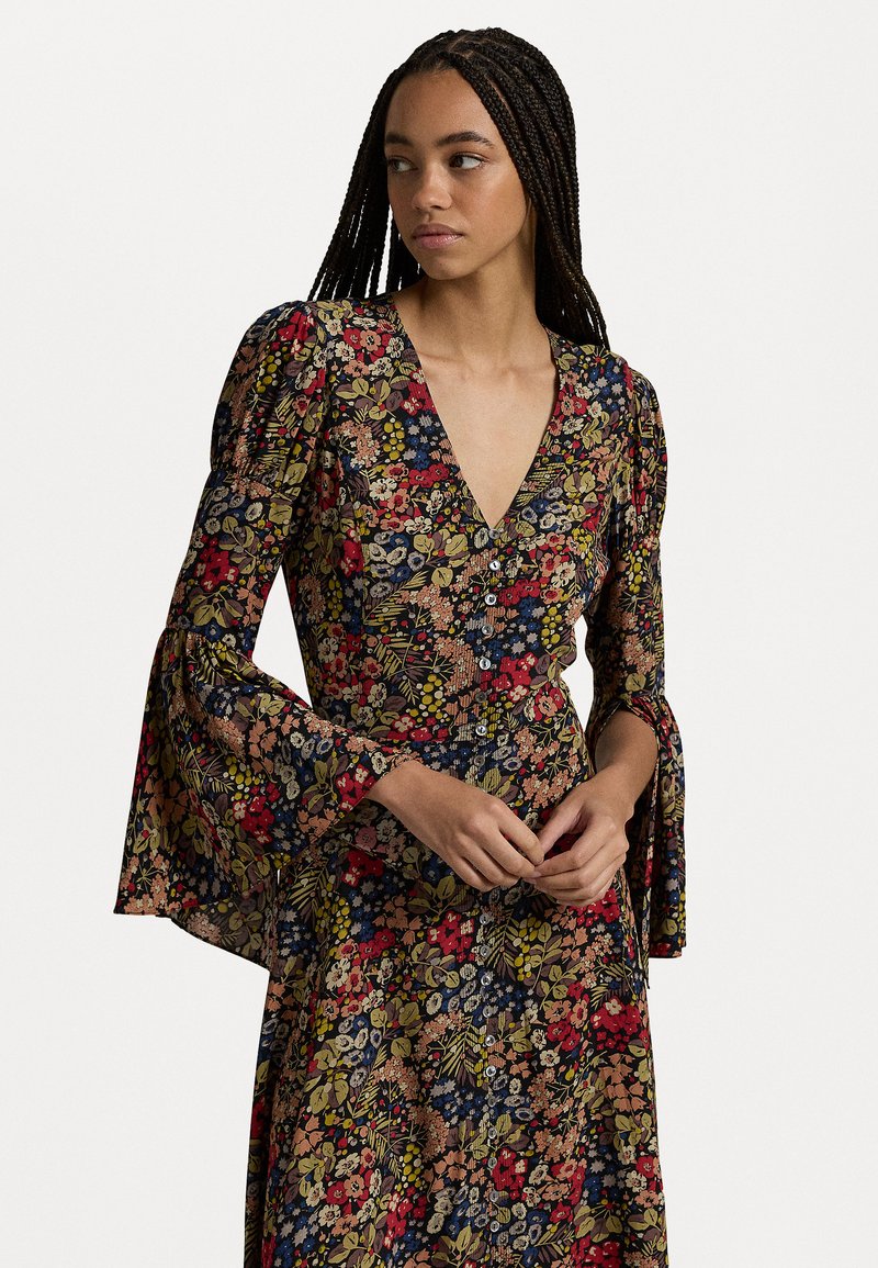 Polo Ralph Lauren HANDKERCHIEF HEM FLORAL CREPE DRESS - Robe chemise ...