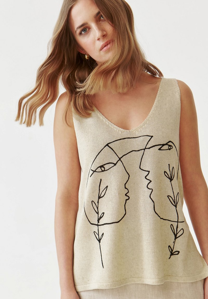 TATUUM NIKALA - Débardeur - beige - ZALANDO.FR