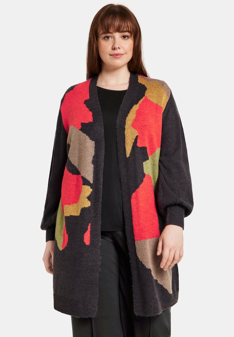 Samoon INTARSIEN - Gilet - shale grey gemustert/multicolore - ZALANDO.BE