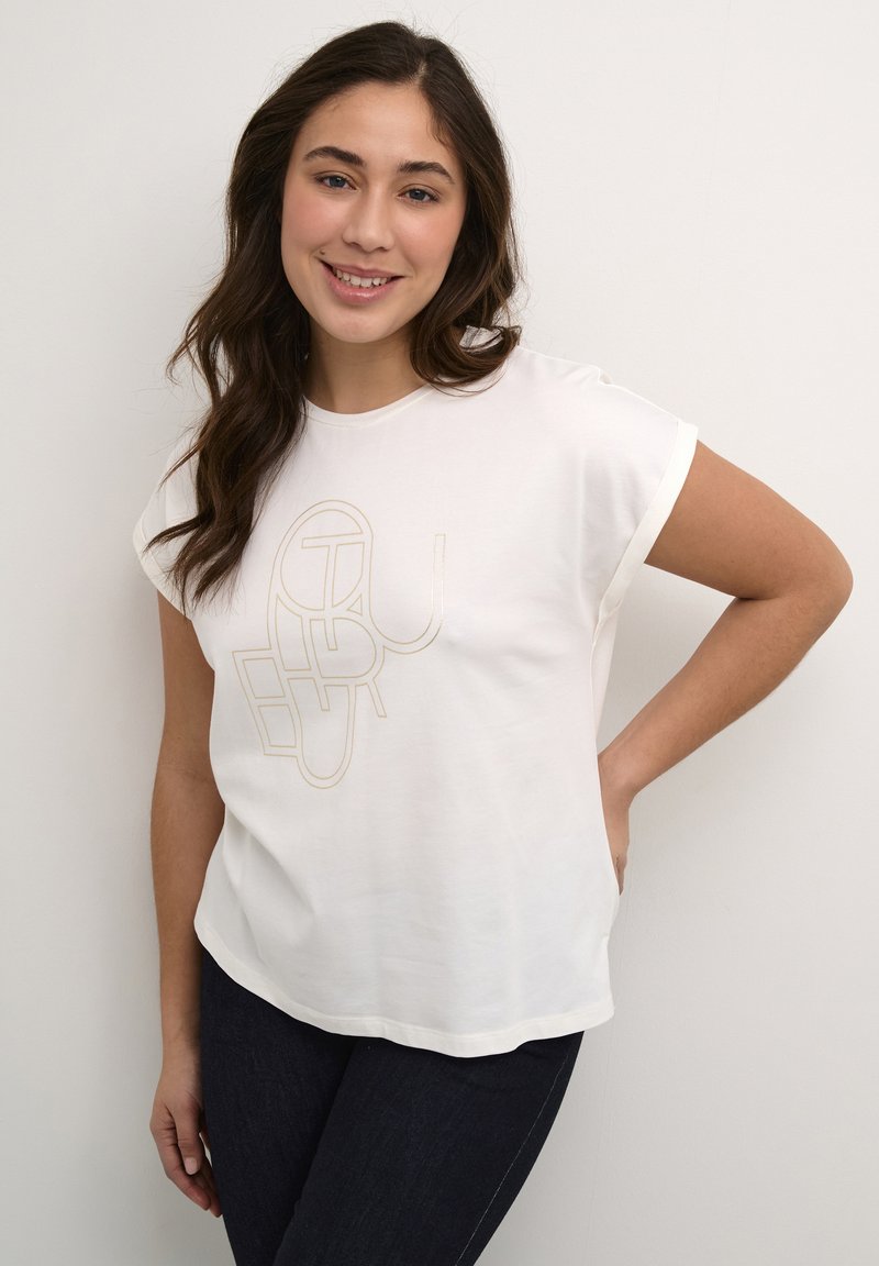 Culture FUNJA GITH LOGO - Print T-shirt - spring gardenia/off-white ...