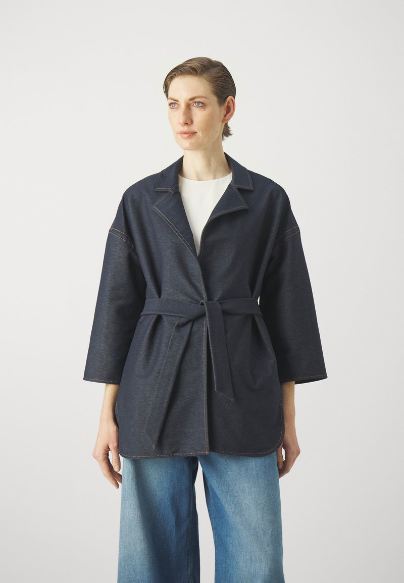 Max Mara Leisure VISONE - Short coat - blu denim/dark-blue denim ...