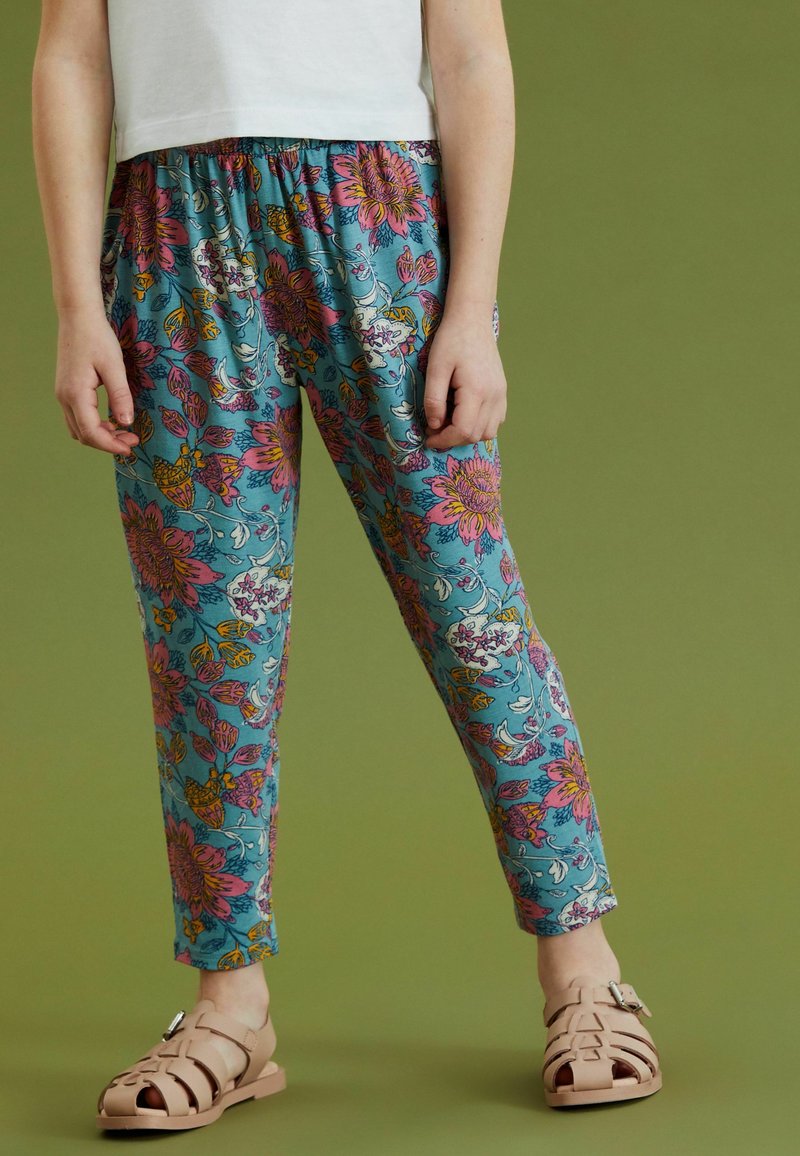 Next STRETCH SLOUCH STANDARD - Trousers - pink blue pretty woodblock ...
