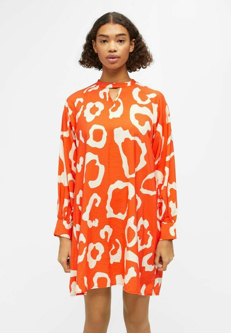 Object PRINT - Freizeitkleid - hot coral/orange - Zalando.at