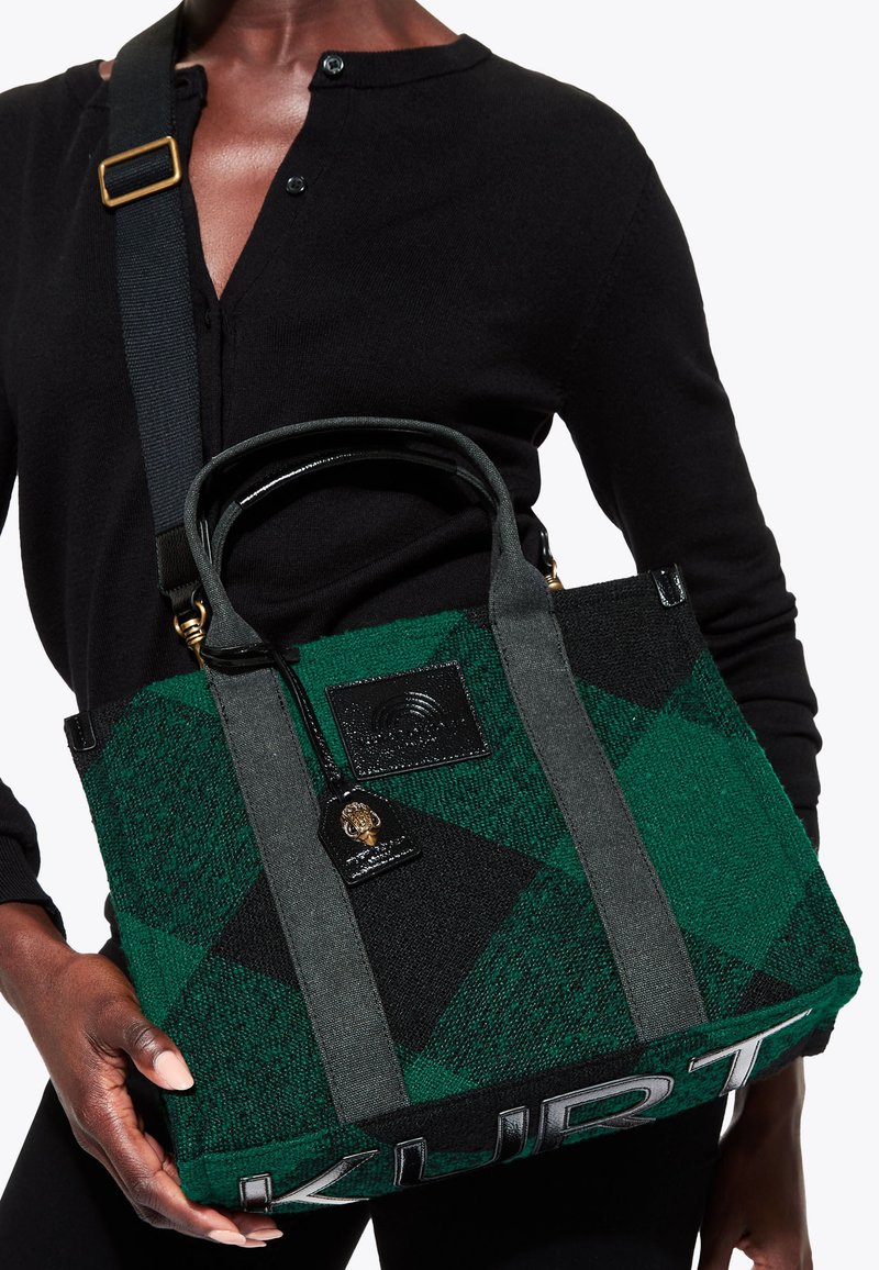 Kurt Geiger London TWEED SOUTHBANK - Handtas - green comb/groen ...