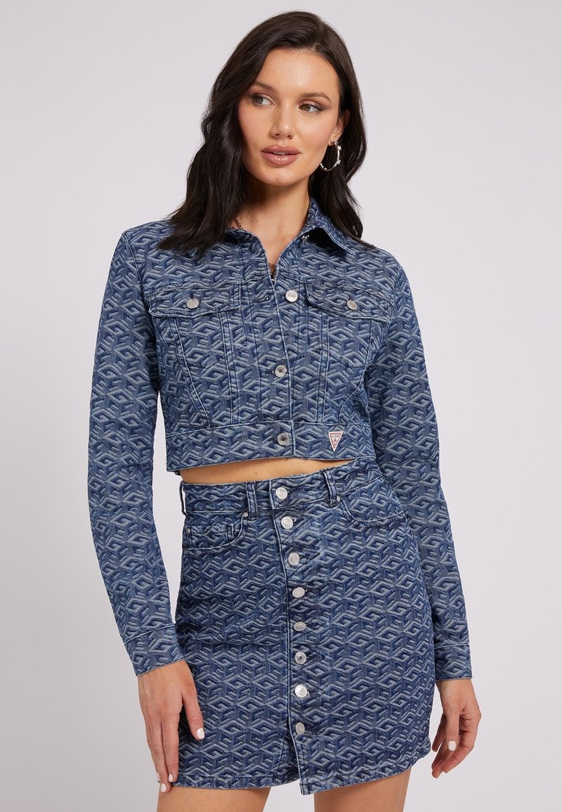 Guess LOGO - Denim jacket - blau/blue - Zalando.de