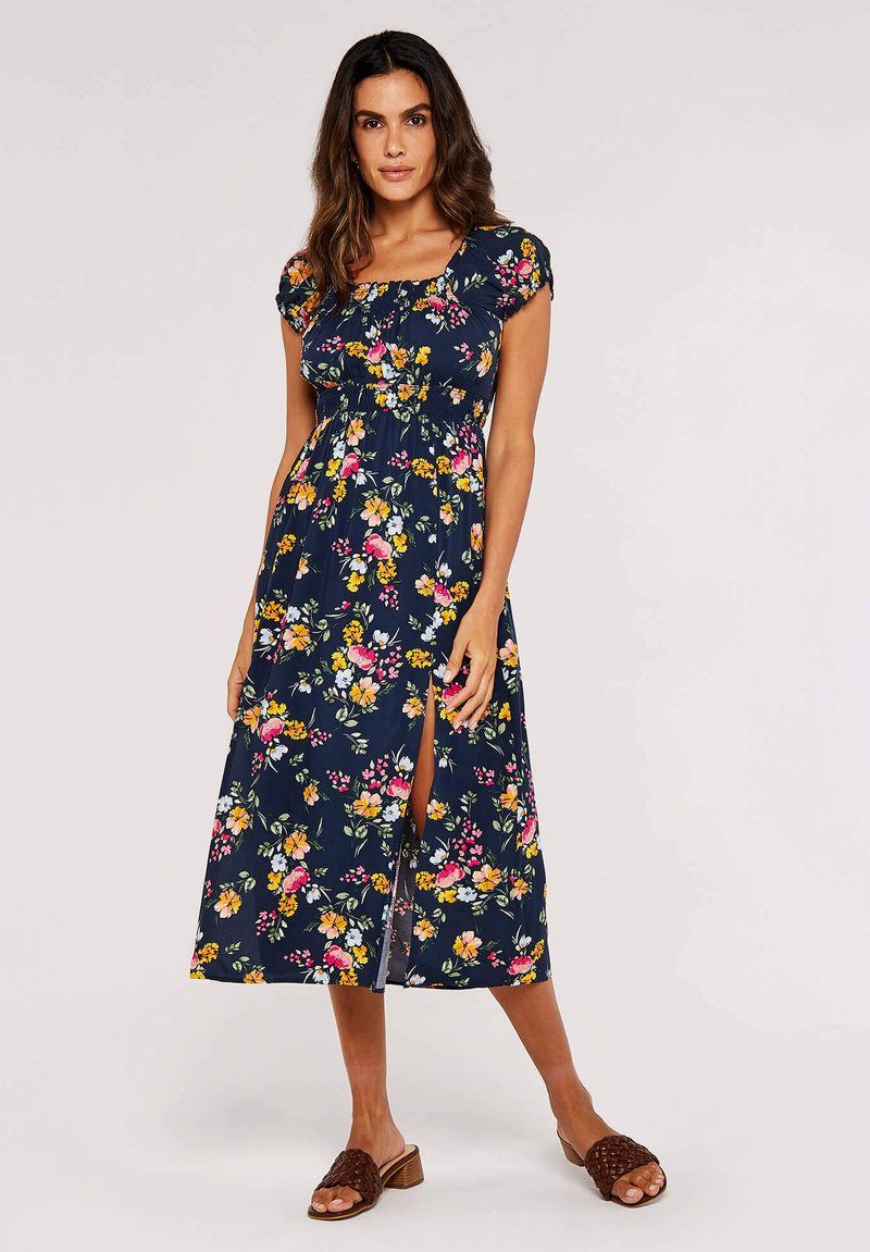 Apricot FLORAL MILKMAID MIDI - Robe de jour - navy/bleu marine - ZALANDO.FR