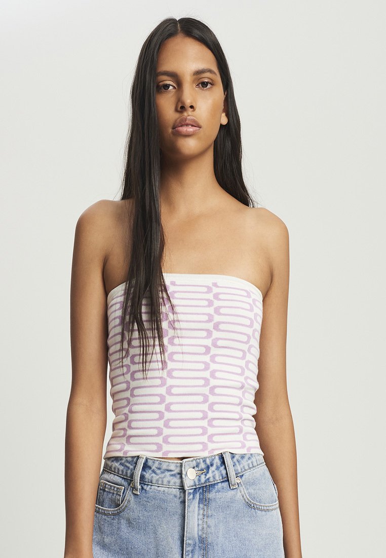 SÁVEL WAVE - Top - ivory lilac/white - Zalando.ie