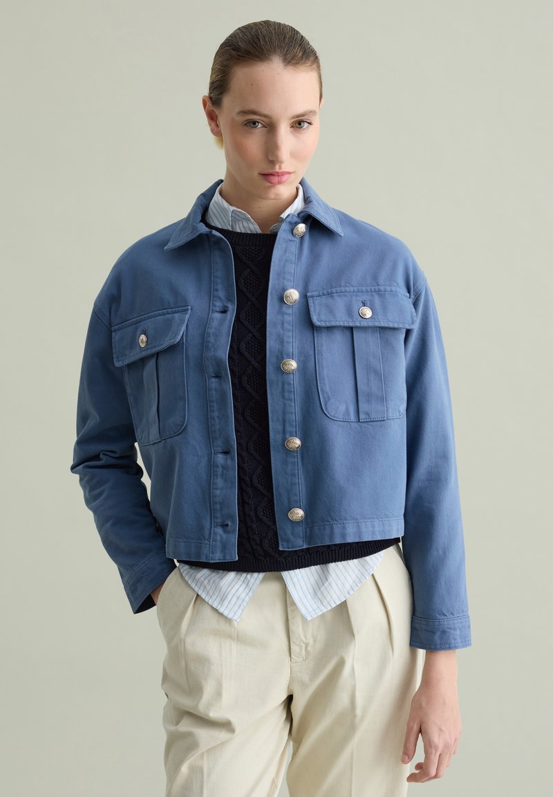 PIOMBO Denim jacket - indigo blue/blue-grey - Zalando