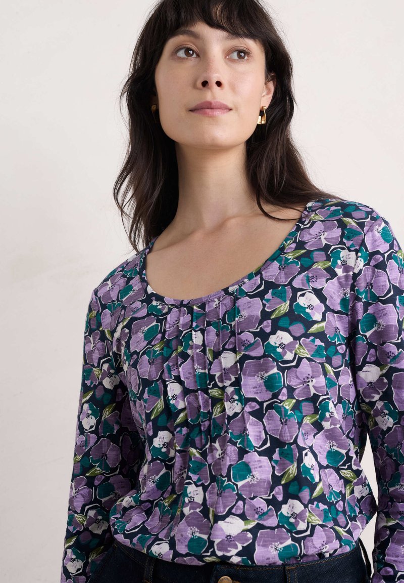 Seasalt Cornwall PENHOLLOW - Long sleeved top - purple paper hellebores ...