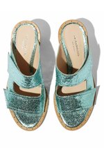 Scarosso KRISTY - Mules à talons - green /calf/vert - ZALANDO.FR