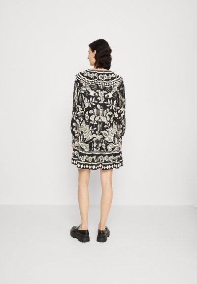 Farm Rio GRAPHIC FLORAL MINI DRESS - Blusenkleid - black/mehrfarbig ...