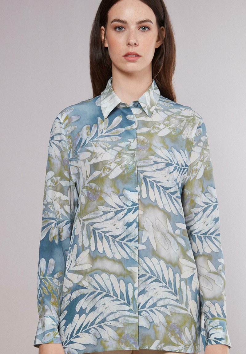 Falconeri PRINTED - Button-down blouse - mottled royal blue - Zalando.de