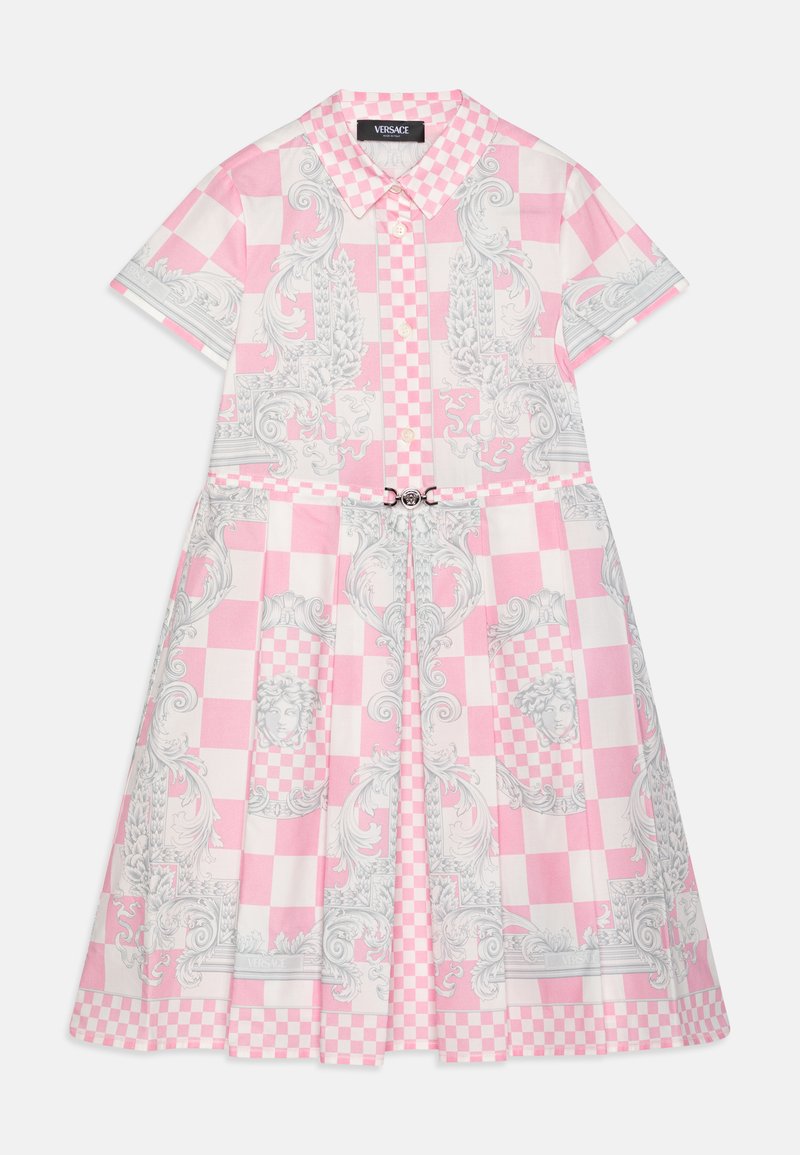 Versace Fashion Show Capsule Dress Barocco Damier Cocktail Dress Party Dress Pastel Pink