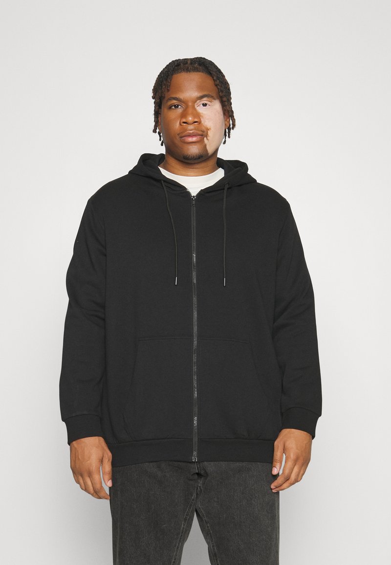 Jack & Jones JJEBRADLEY ZIP HOOD - Sweater met rits - black/zwart ...
