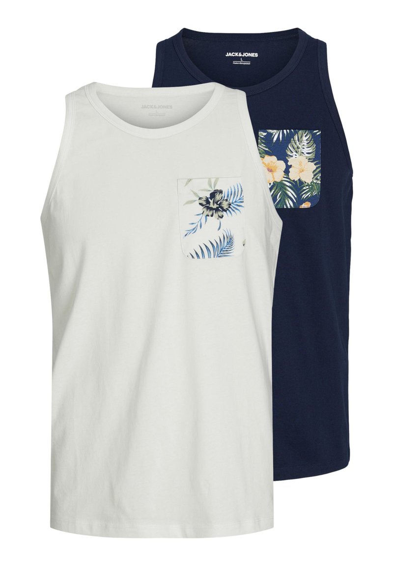 Jack & Jones CHILL POCKET TANK SL 2PK MP - Top - navy blazer pack with ...