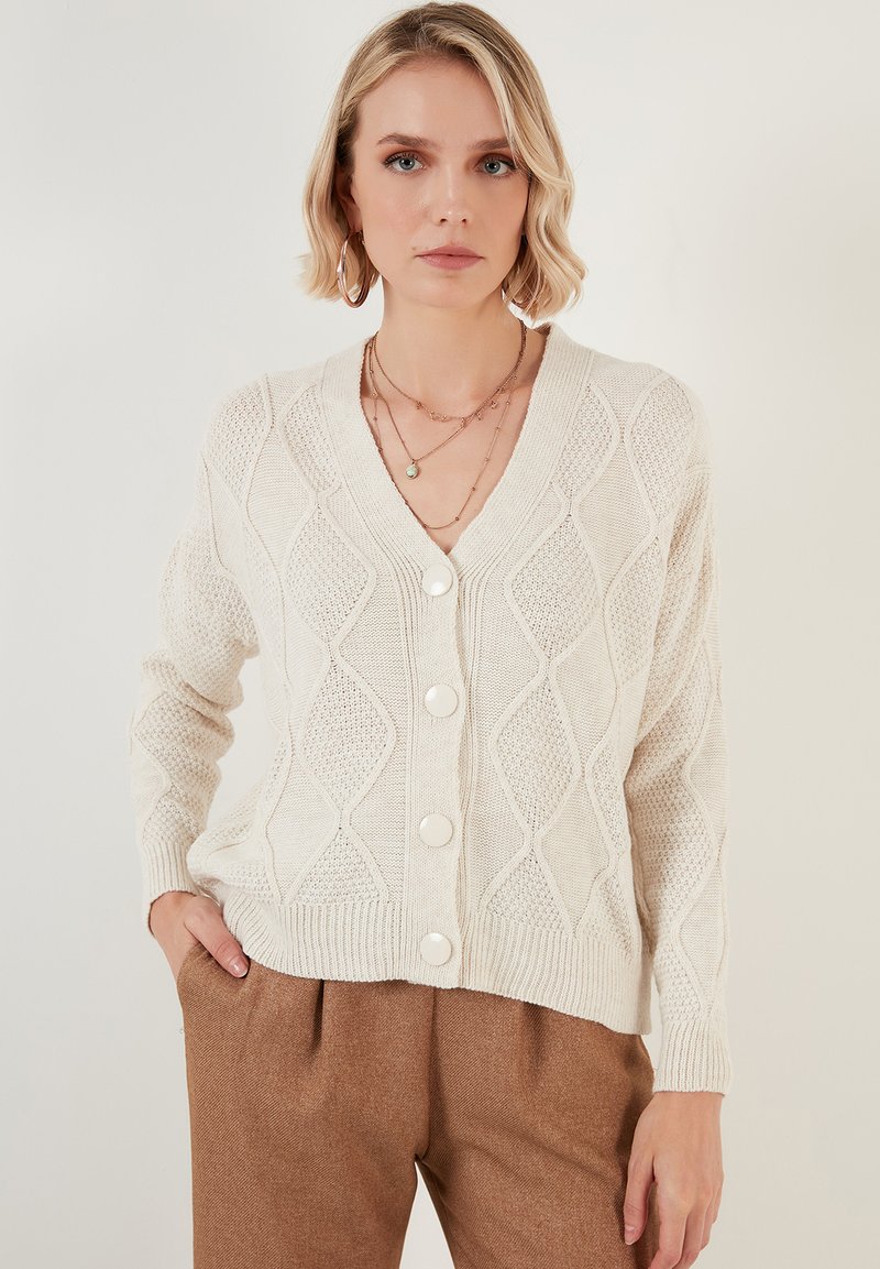 LELA Cardigan - ecru/off-white - Zalando.ie