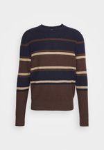Jack & Jones PREMIUM JPRBLAFALCO STRUCTURE CREW NECK - Jersey de punto - java/marrón oscuro ...
