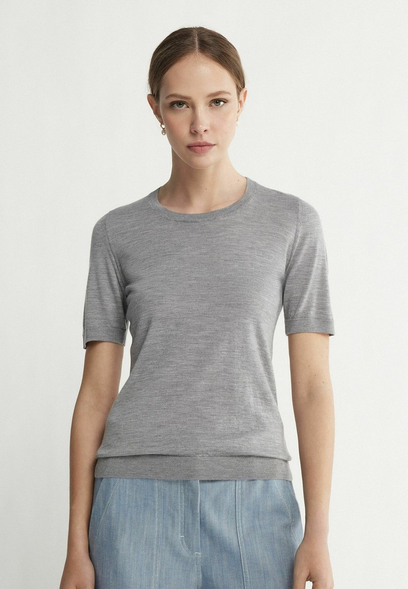 Falconeri T-Shirt basic - grau grey blend/grau-meliert - Zalando