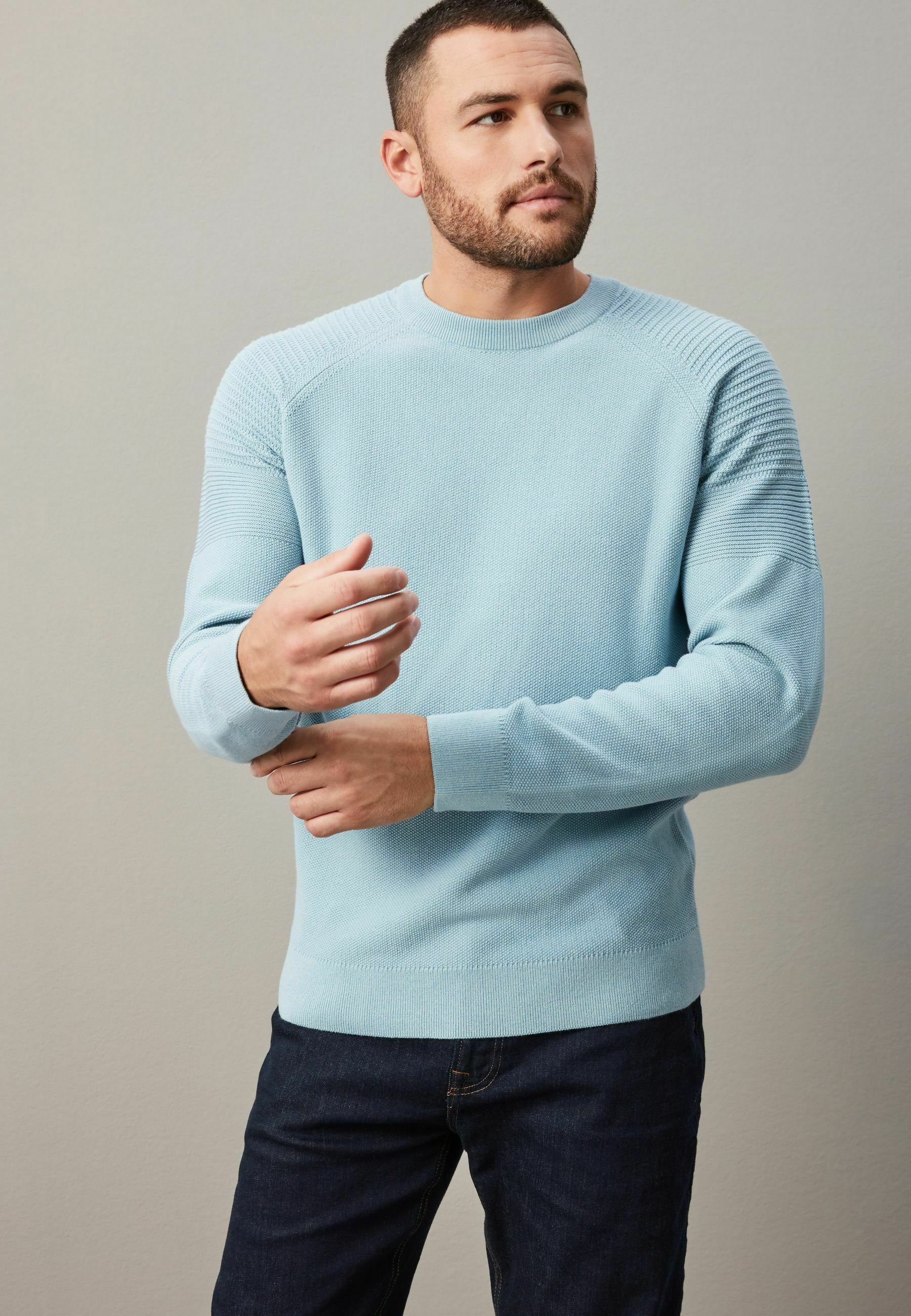 Next TEXTURED ARM CREW - Strickpullover - light blue/blau - Zalando.ch