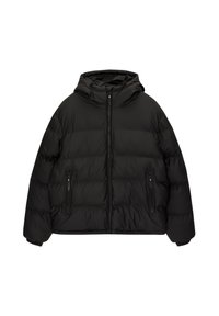 PULL&BEAR HOODED PUFFER - Winterjas - black/zwart - Zalando.nl