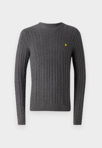 Lyle & Scott CABLE CREW NECK - Stickad tröja - jet black marl/svart ...
