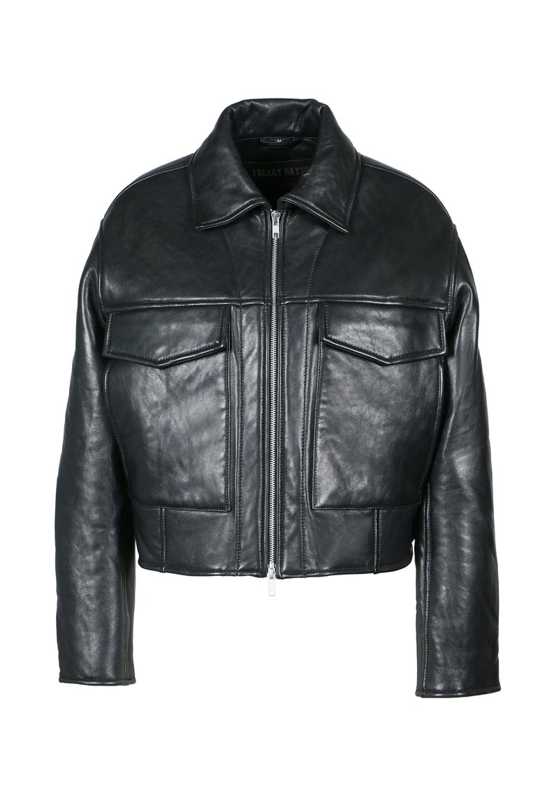 Freaky Nation Lederjacke - black/schwarz - Zalando