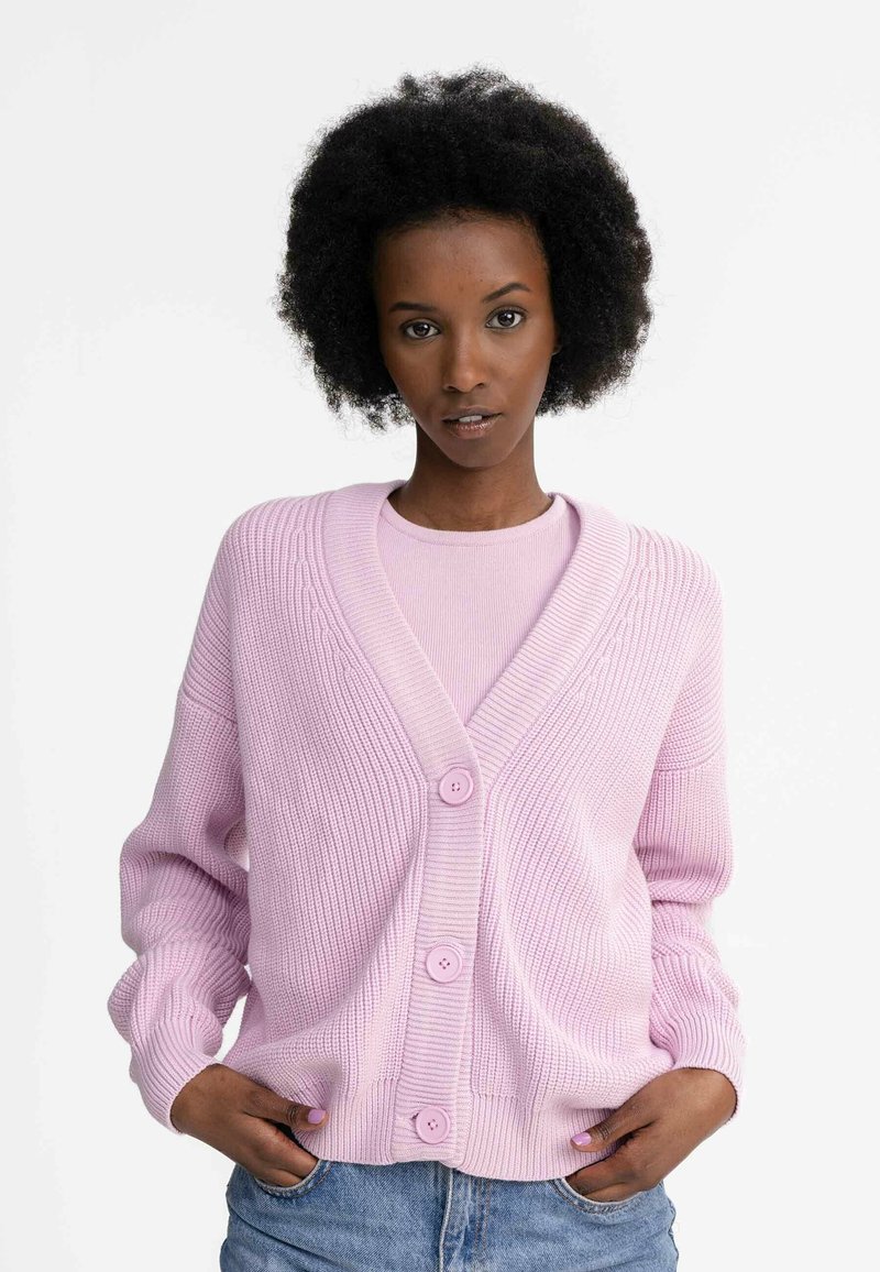 MELA NEESHA - Cardigan - gelato raspberry/rose gold-coloured - Zalando