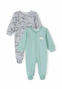 MINOTI 2 PACK LONG SLEEVE - Sleep suit - mottled grey mint/grey - Zalando