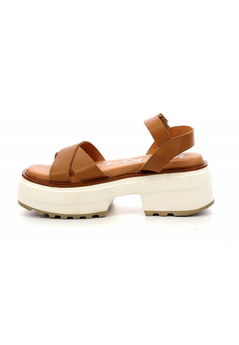 Kickers CUIR HEKO - Sandales à plateforme - camel - ZALANDO.FR