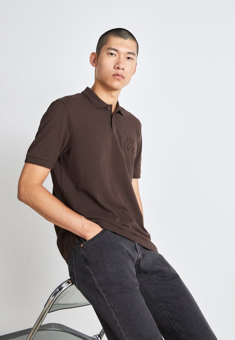 HUGO DROUTS - Polo shirt - dark brown/brown - Zalando.de