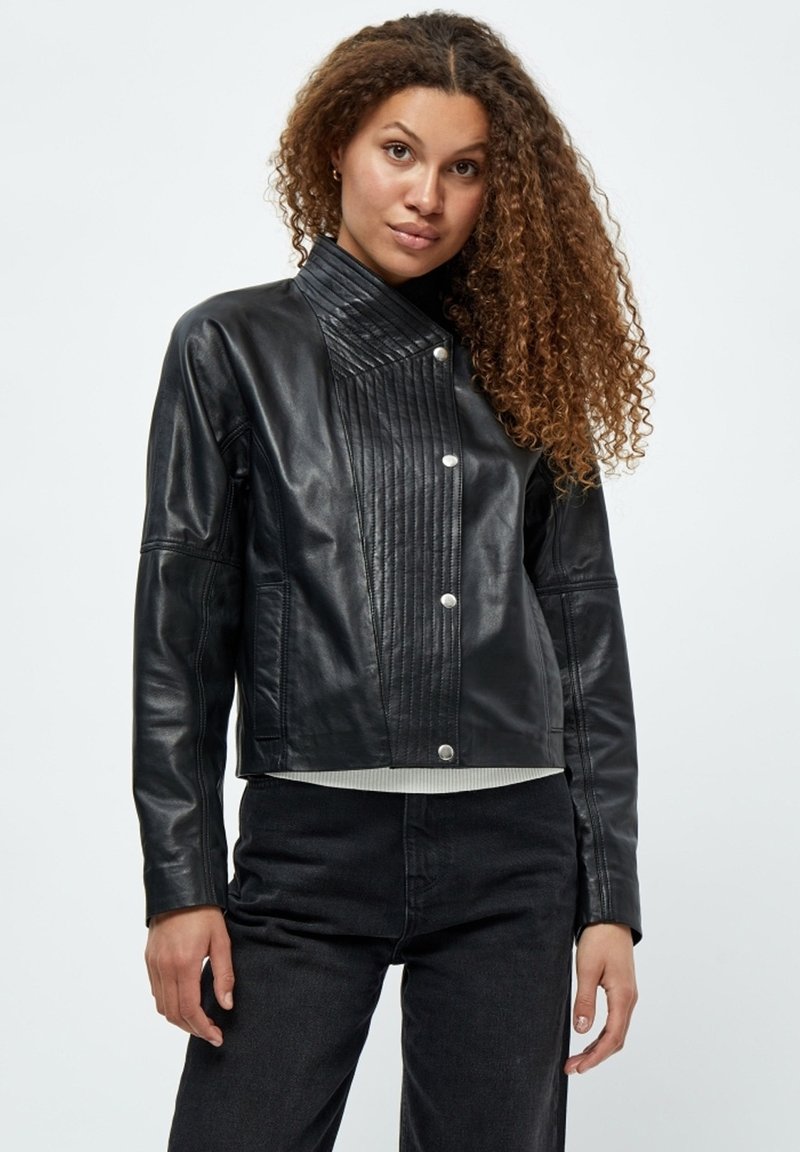 Minus MIMIRIA LEATHER JACKET - Leather jacket - black - Zalando.ie