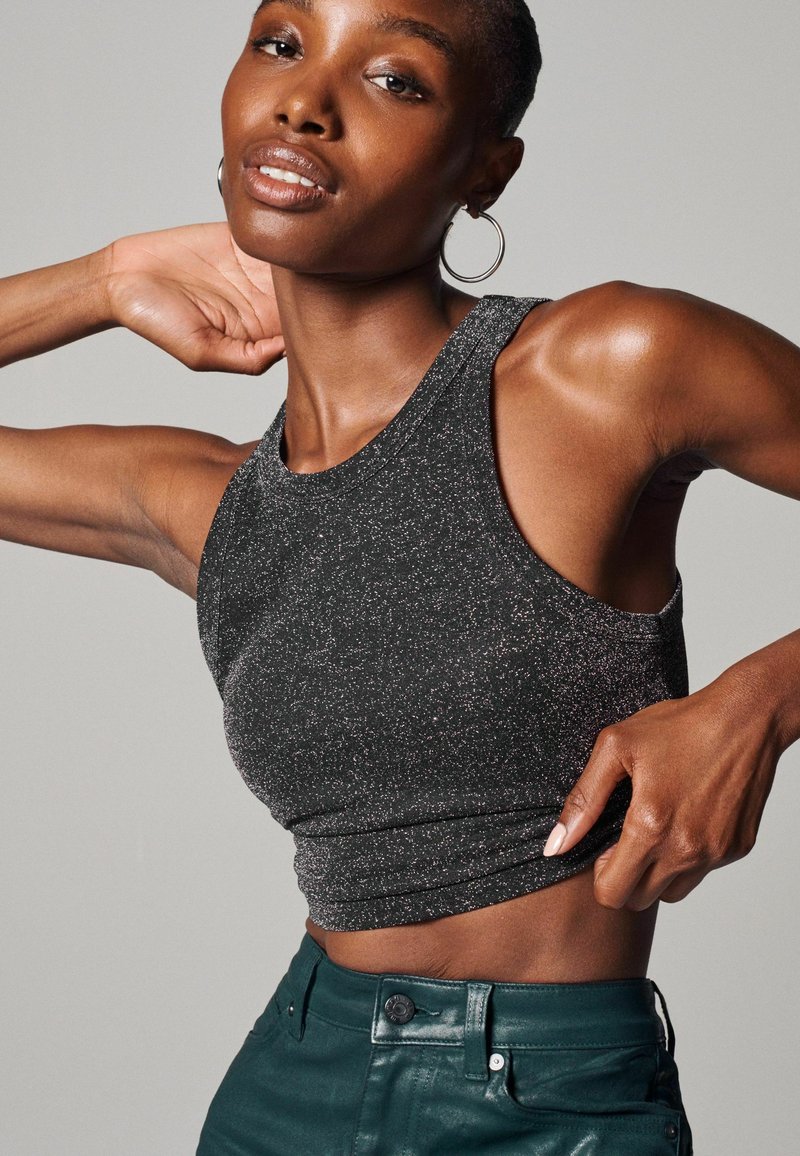 Own.Denim RACER TANK - Top - black metallic/black - Zalando.de