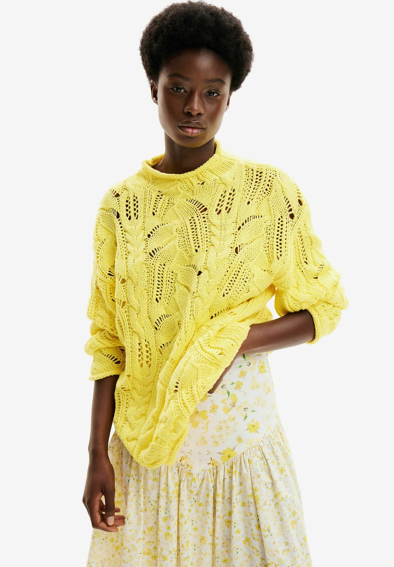 Desigual OPENWORK - Trui - yellow/geel - Zalando.nl