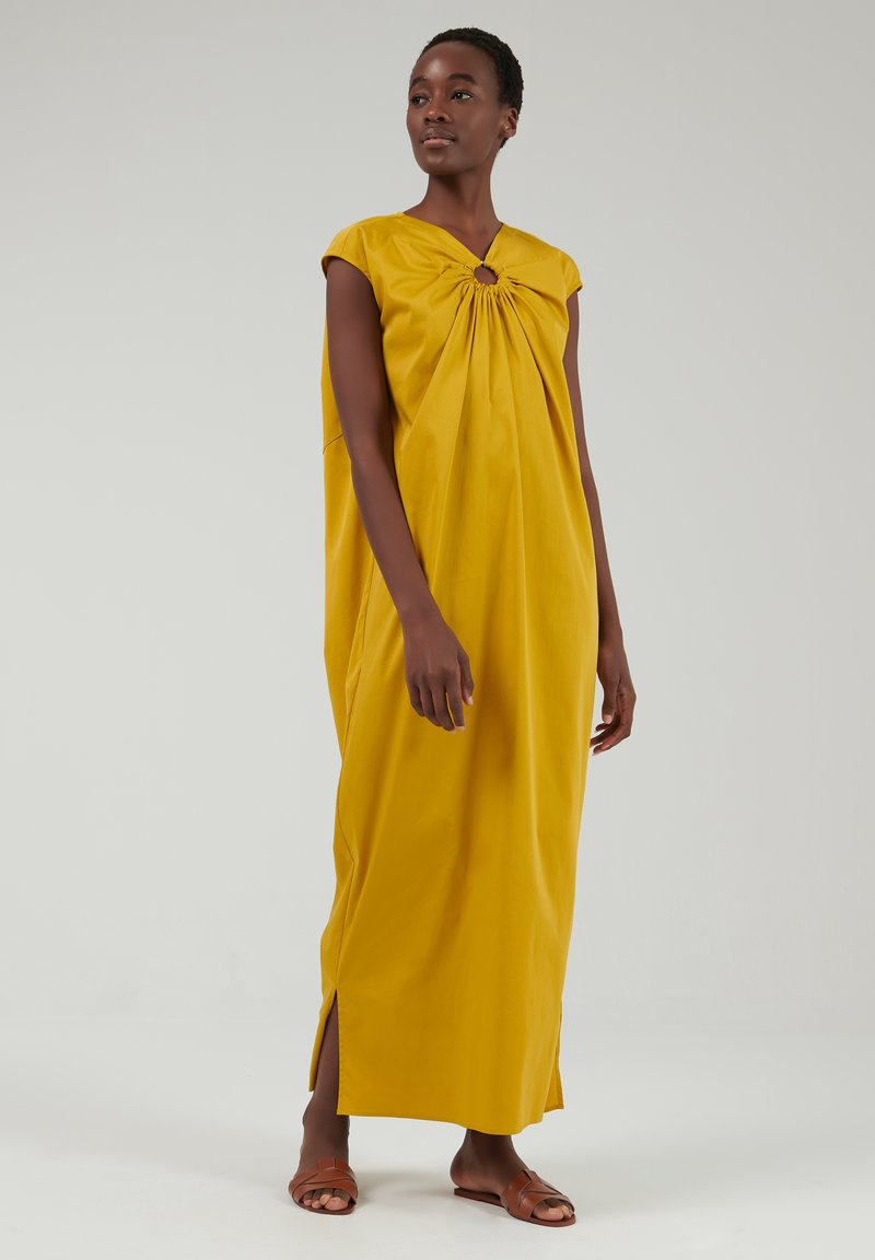 Leem FRONT EYELET - Maxi-jurk - mustard/geel - Zalando.nl