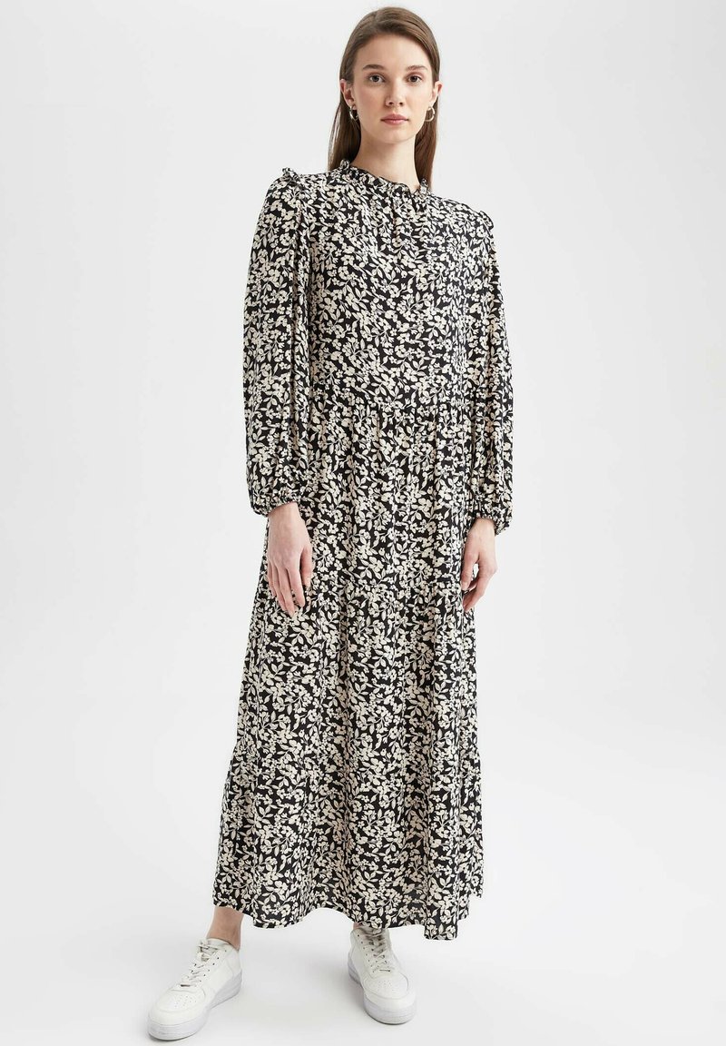 Defacto Regular Fit Maxikleid Ecru Beige Zalando De