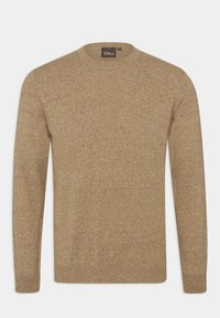 Oscar Jacobson CUSTER ROUNDNECK - Strickpullover - beige cork/hellbraun ...