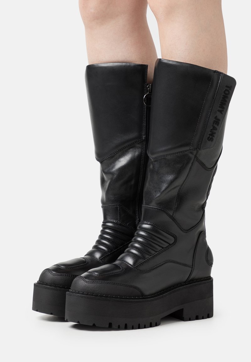 Tommy Jeans LONG SHAFT - Cowboy/Biker boots - black - Zalando.co.uk