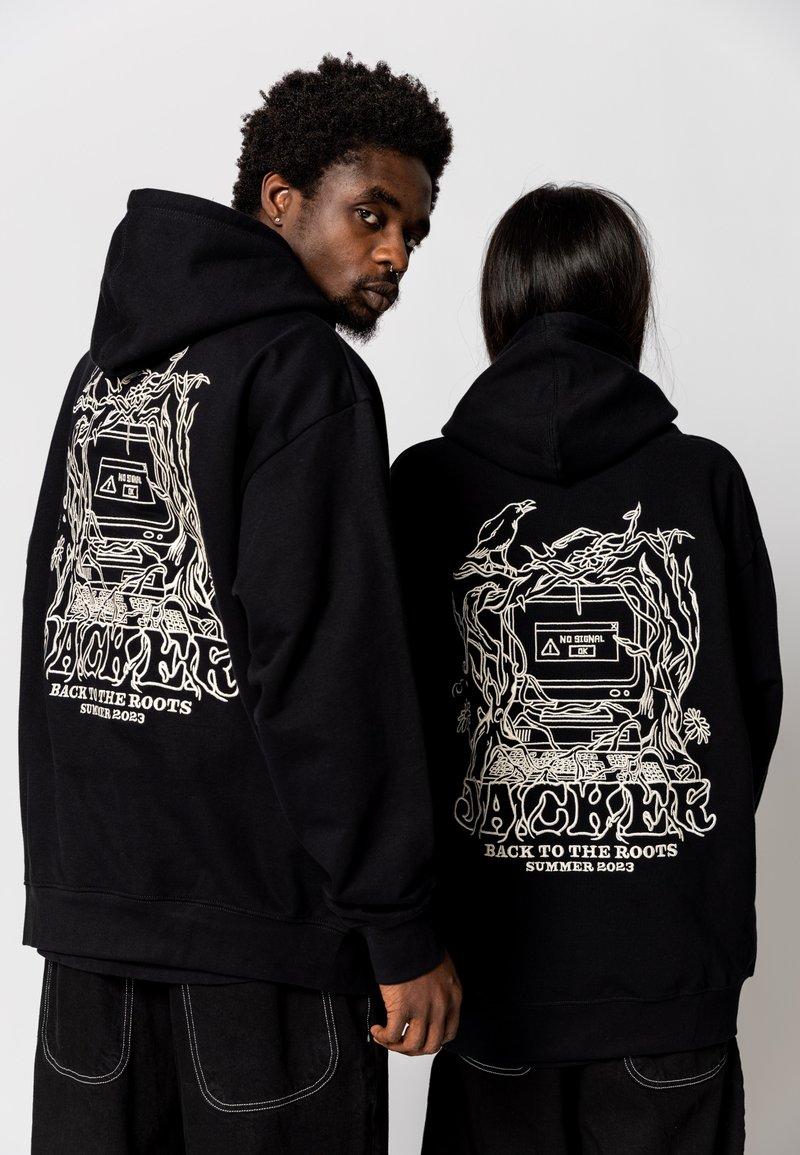 Jacker NO SIGNAL HOODIE UNISEX - Sweatshirt - black/schwarz - Zalando.ch