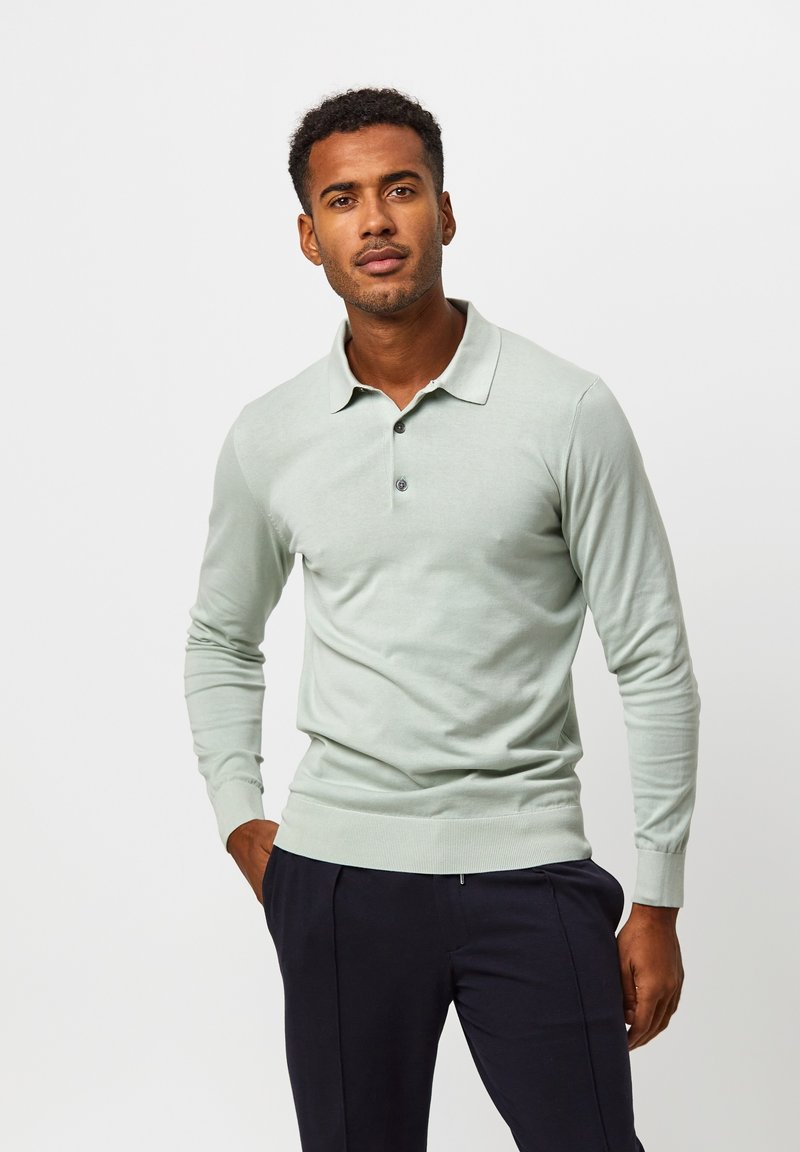 PROFUOMO POLO LONG SLEEVE - Pullover - light green/vert clair - ZALANDO.FR