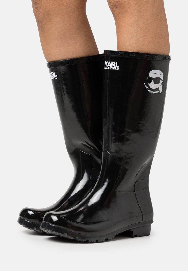 KARL LAGERFELD KALOSH IKONIC HI BOOT - Gummistiefel - black/schwarz ...